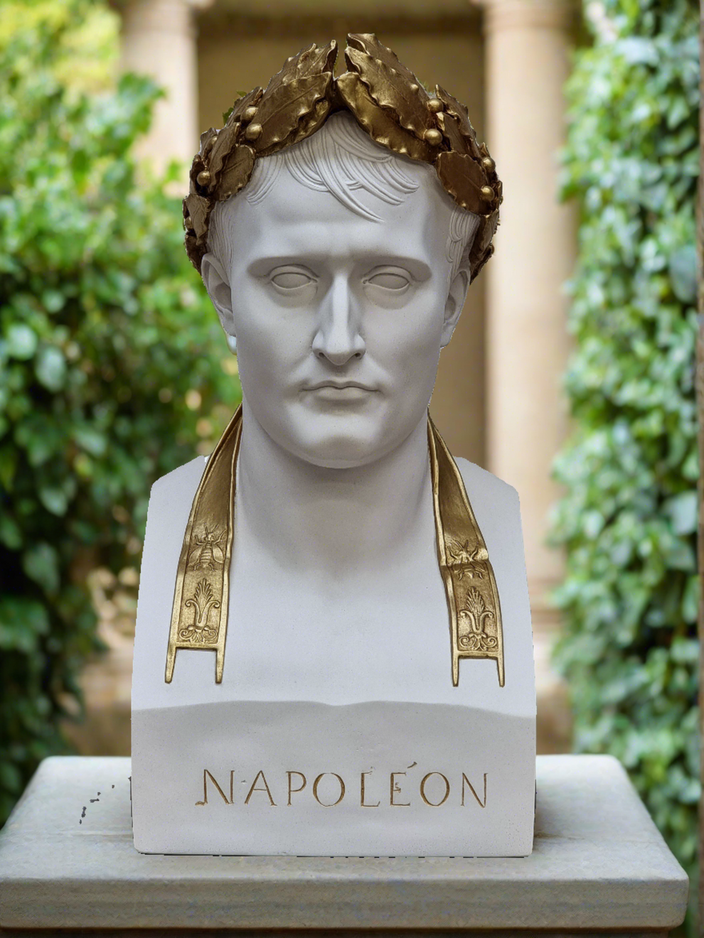 Napoleon As Caesar White With Antique Gilt Wreath. – Sculptured Arts Studio
